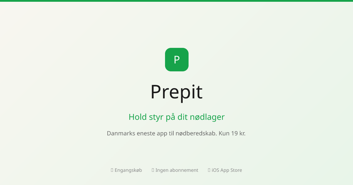 Prepit - Danmarks app til nødberedskab | Hold styr på dit nødlager